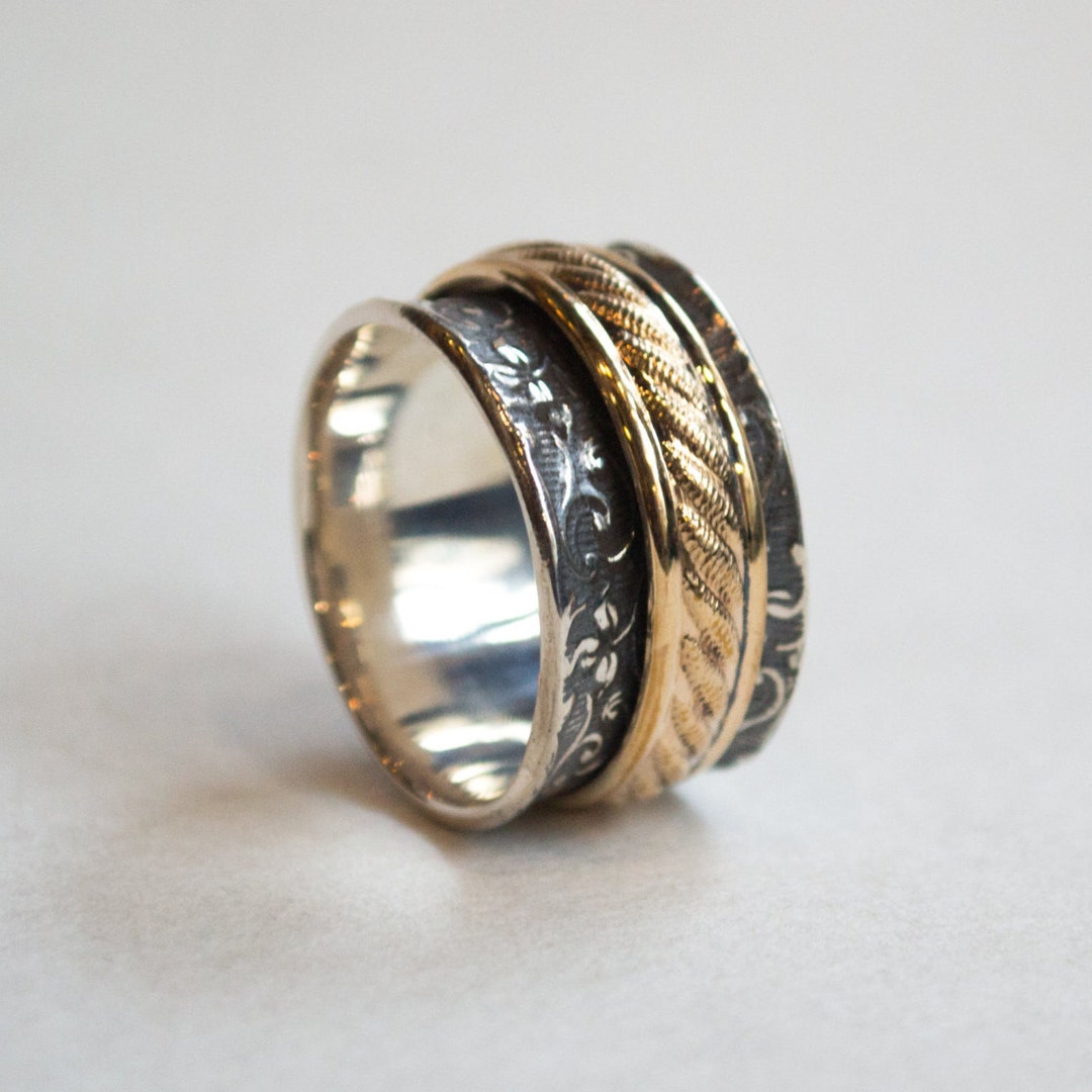 Silver Wedding Ring, Boho Chic Ring, Infinity Ring, Wide Silver Ring ...
