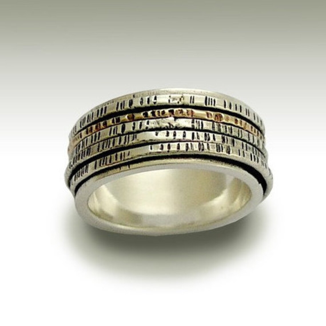 Fidget Wedding Band, Silver Ring Band, Meditation Ring, Silver Gold ...