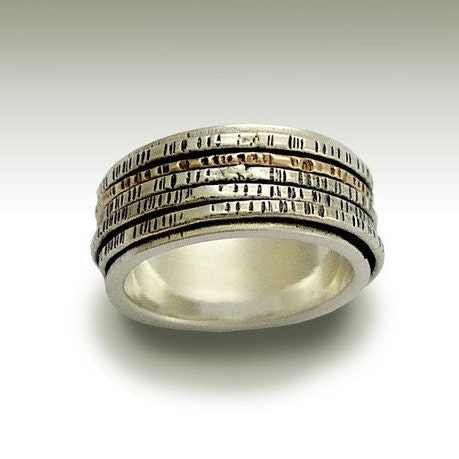 Fidget Wedding Band Silver Ring Band Meditation Ring Silver | Etsy