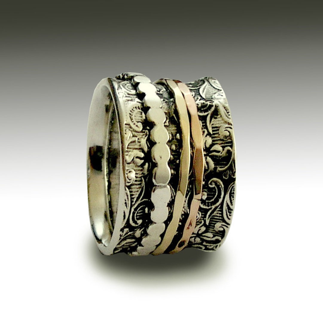 Spinner Ring, Stacking Ring, Sterling Silver Ring, Wedding Band, Silver ...