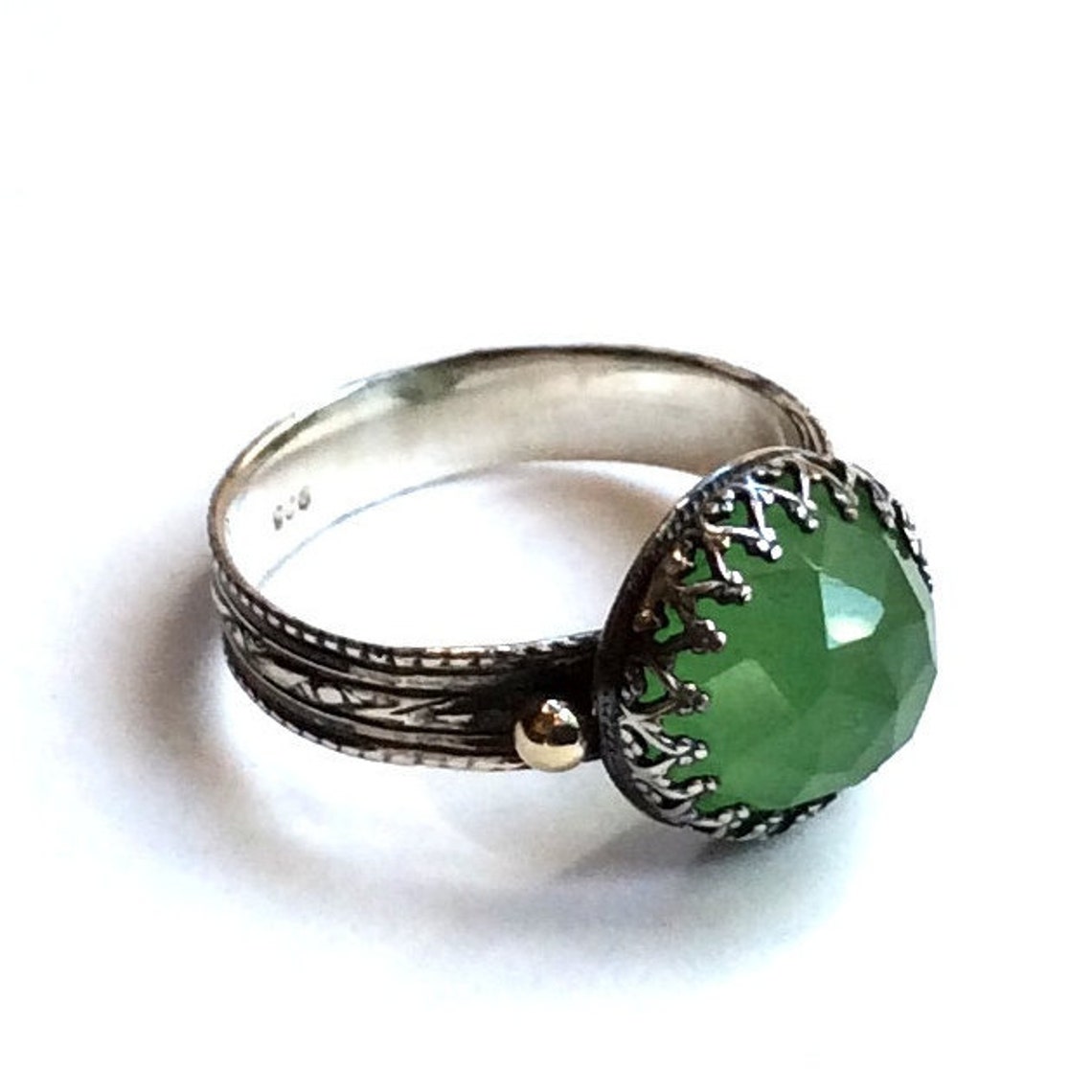 Jade Silver Ring Silver Gold Ring Boho Jewellery Gemstone | Etsy