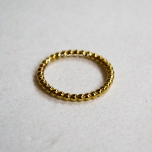 Thin Balls Ring, Simple Solid Gold Simple Ring, Yellow Gold Band, 14k ...