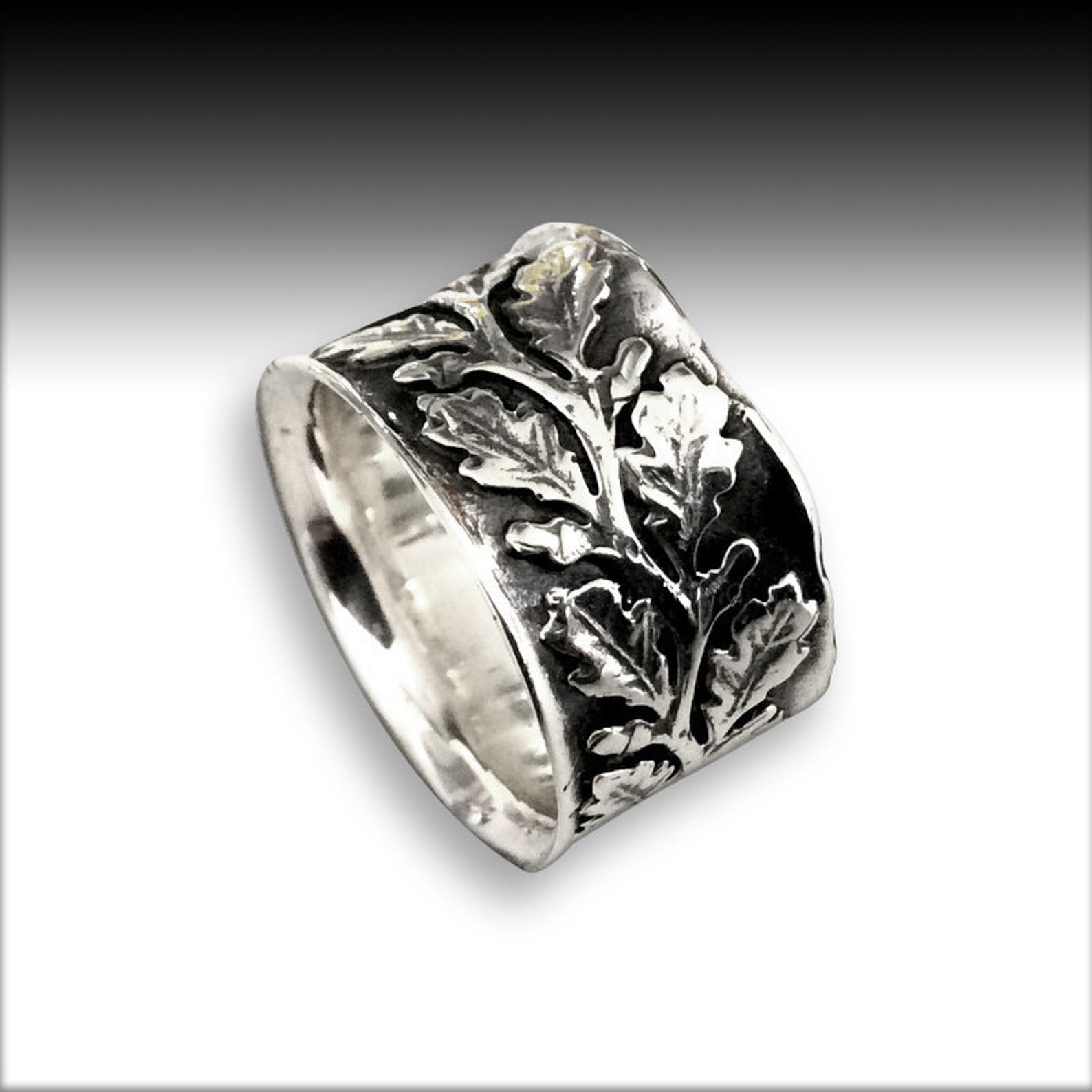 Leaves Ring Leaf Band Vine Ring Sterling Silver Ring Leaf - Etsy