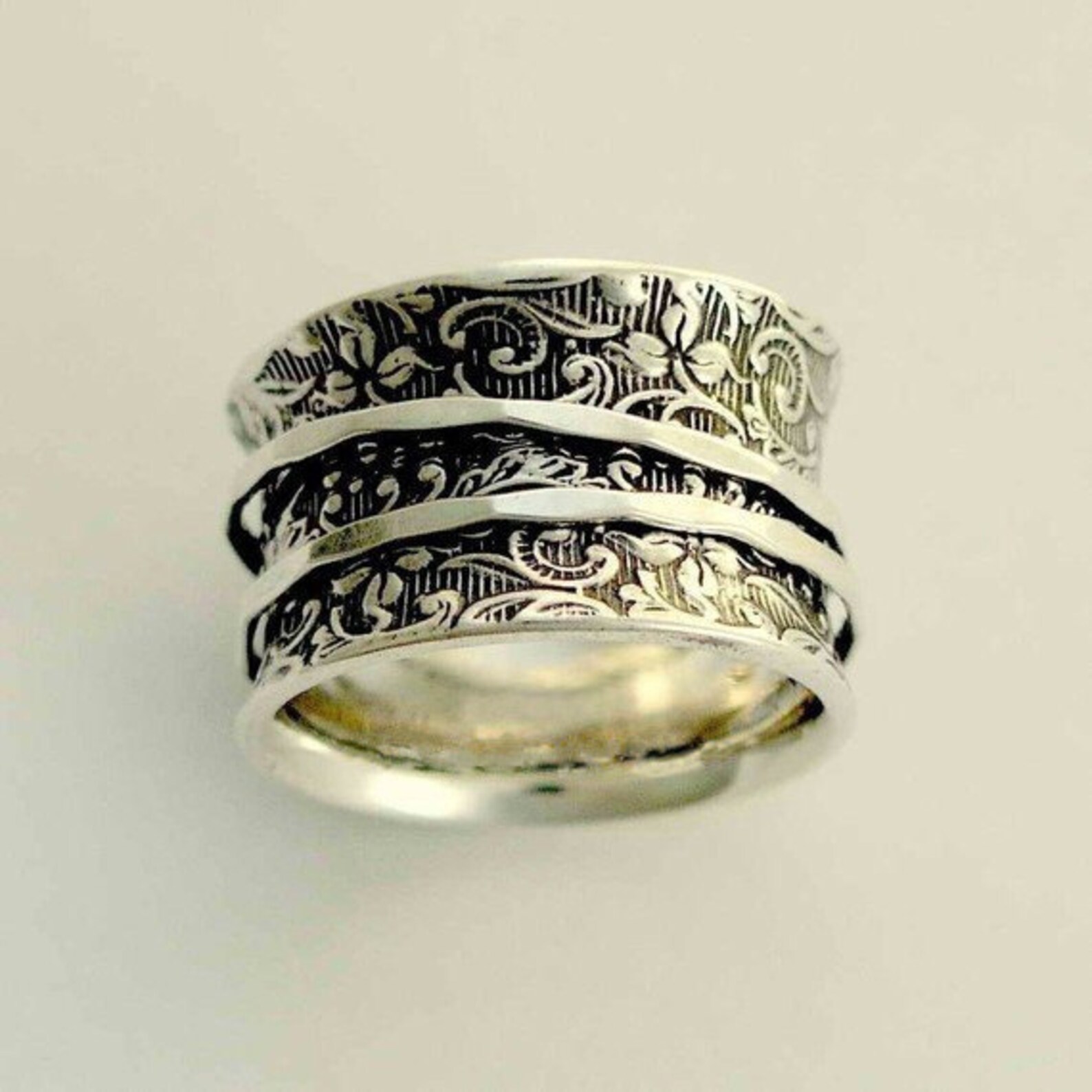 Silver Wedding Band Silver Band Spinners Ring Silver - Etsy
