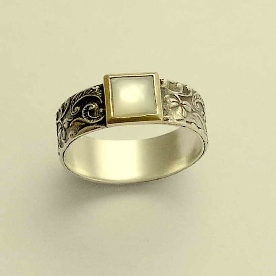 Sterling Silver Ring Silver Gold Ring Yellow Gold Ring - Etsy