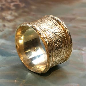 Golden Brass Band • Wide Ring • Design by Impact Galerie • Unisex ...