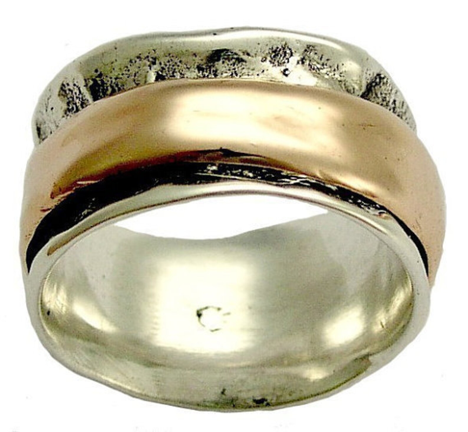 Rustic Wedding Band Spinner Ring Fidget Wedding Ring Silver | Etsy