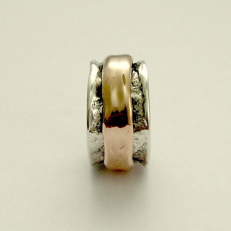 Rustic Wedding Band Spinner Ring Fidget Wedding Ring Silver | Etsy