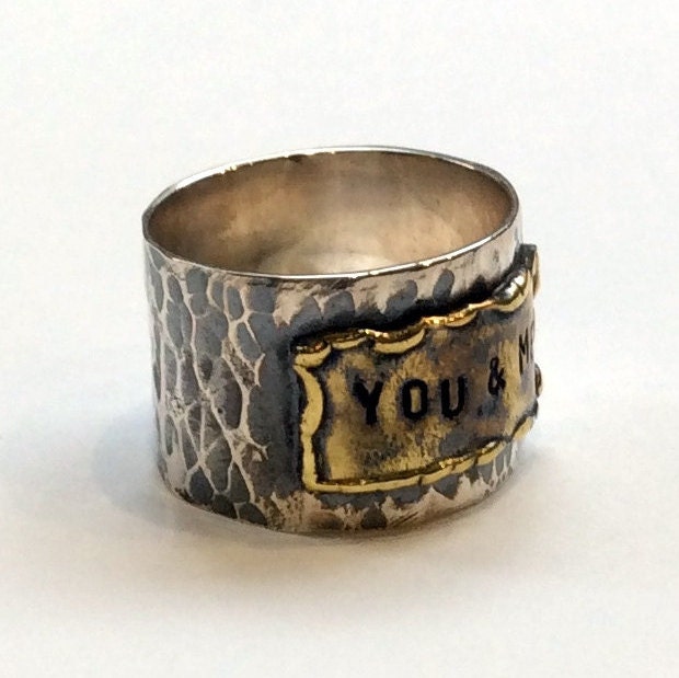 Personalised name ring wide silver band customised Silver | Etsy