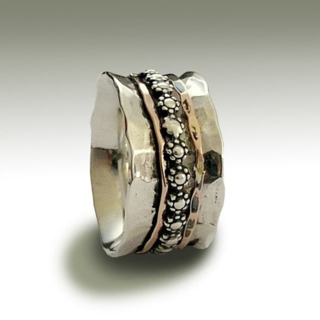 Spinner Ring, Wedding Band, Sterling Silver Band, Stacking Band, Silver ...