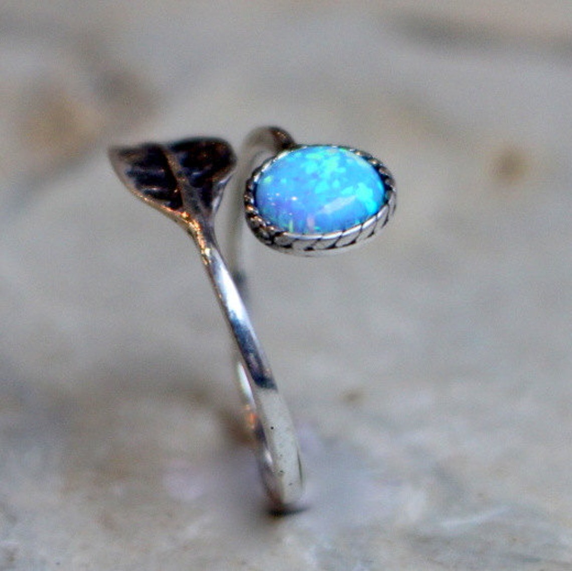 Stacking Ring, Delicate Ring, Thin Ring, Leaf Ring, Sterling Silver ...