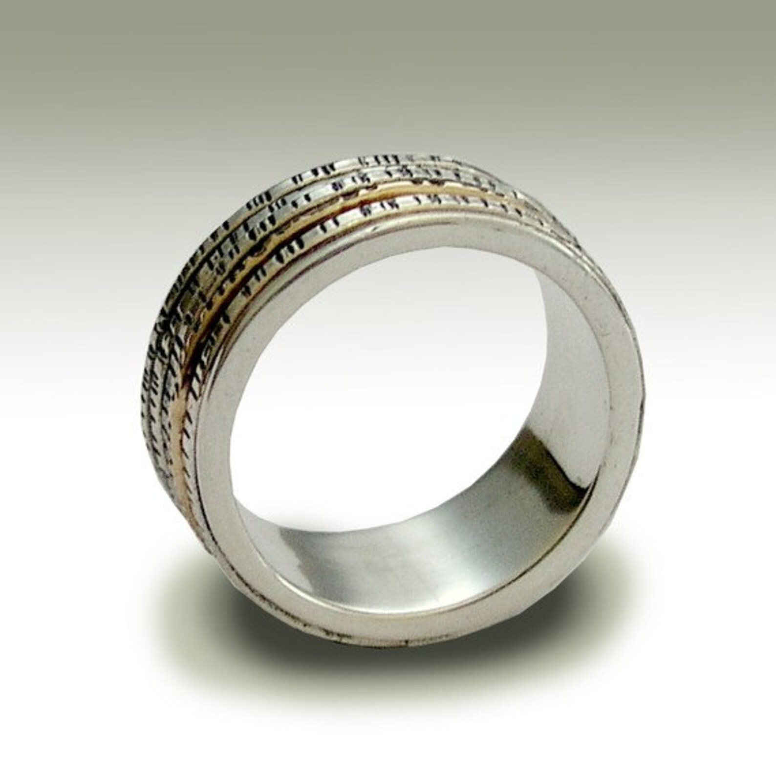 Fidget Wedding Band Silver Ring Band Meditation Ring Silver | Etsy