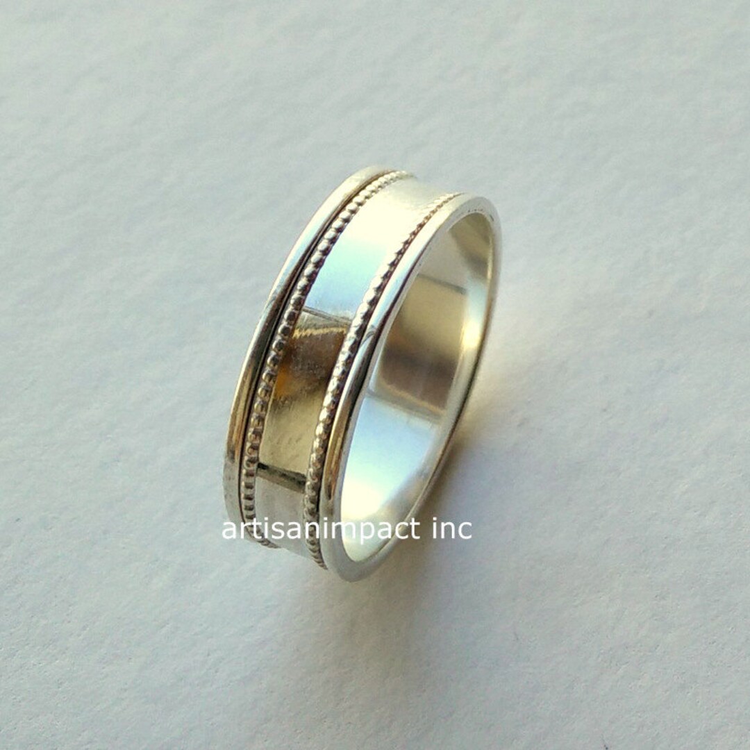 Silver Wedding Band, Fidget Ring, Anxiety Ring, Spinner Ring, Sterling ...