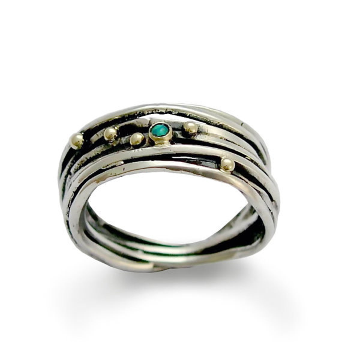 Peridot Ring, Birthstone Ring, Wrapped Band, Gemstone Ring, Sterling ...