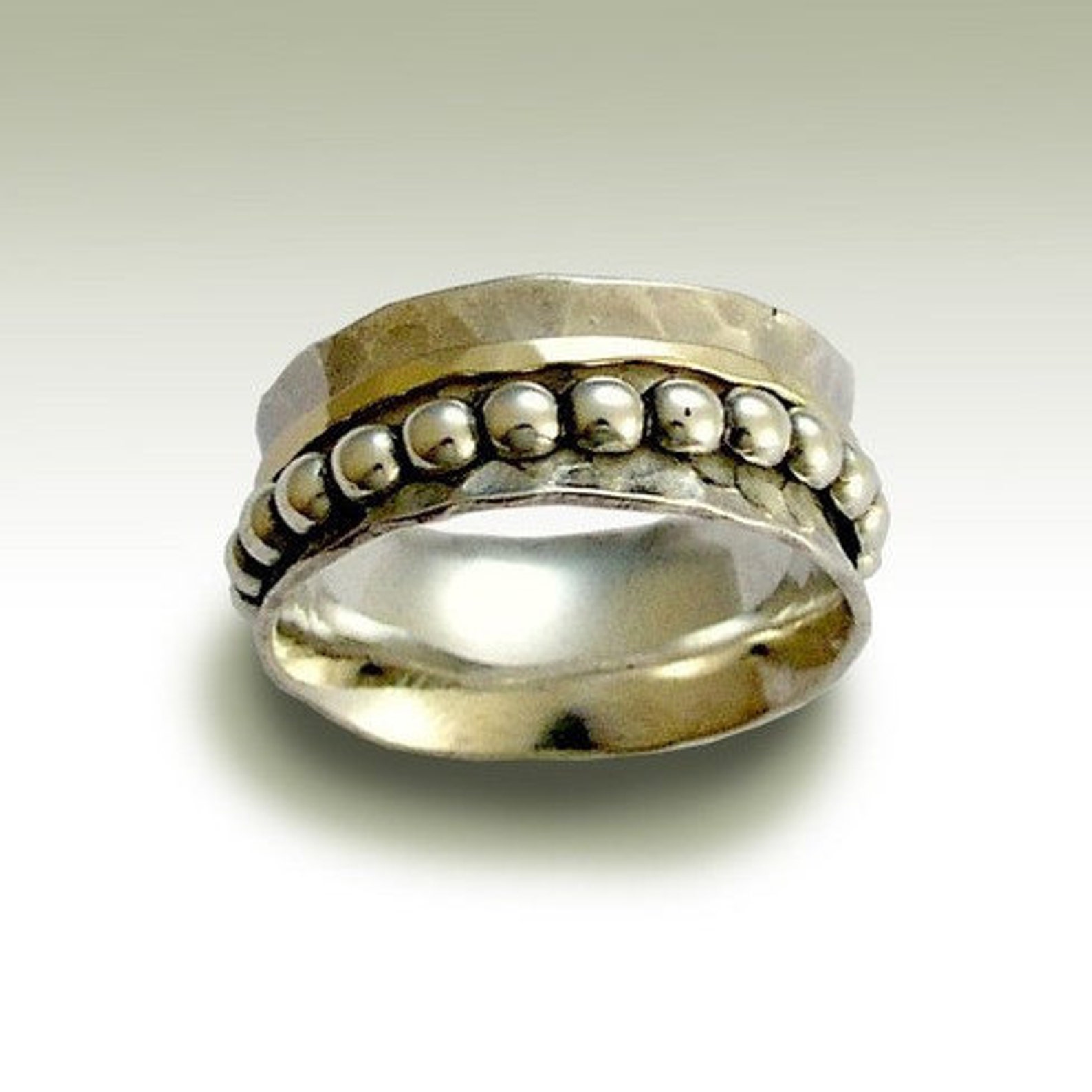 Silver Gold Ring Stacking Bands Spinner Ring Sterling - Etsy