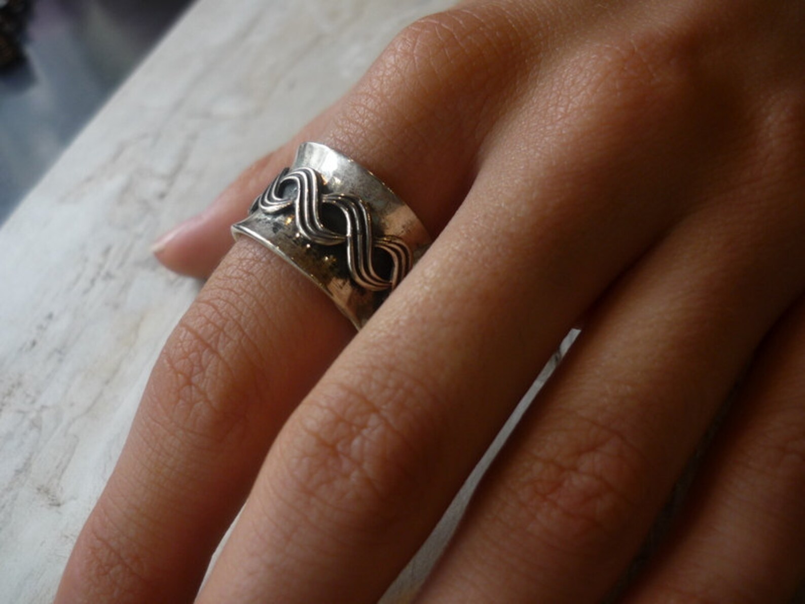 Silver Wedding Ring Celtic Braided Spinner Wedding Band - Etsy