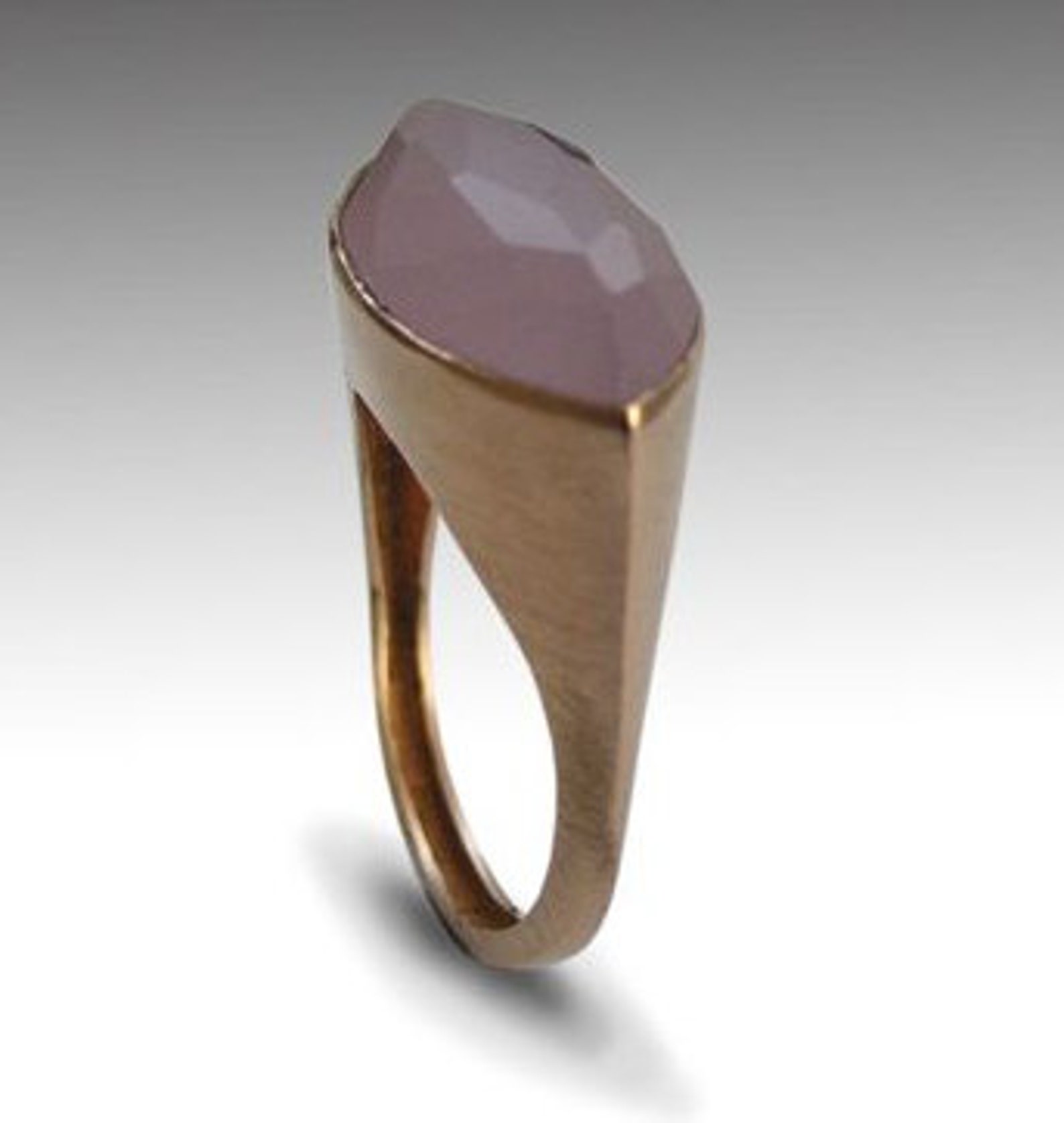 Rose Gold Ring Rose Chalcedony Ring Alternative Engagement - Etsy