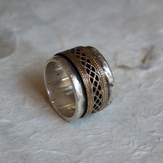 Bohemian Jewelry Spinner Ring Silver Solid Gold Ring Gold | Etsy