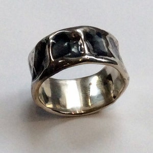 Silver Rustic Band, Unisex Wedding Band, Rocker Biker Ring, Wedding ...