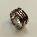 Meditation Ring, Silver Copper Gold Band, Unisex Ring, Stacking Spinner ...