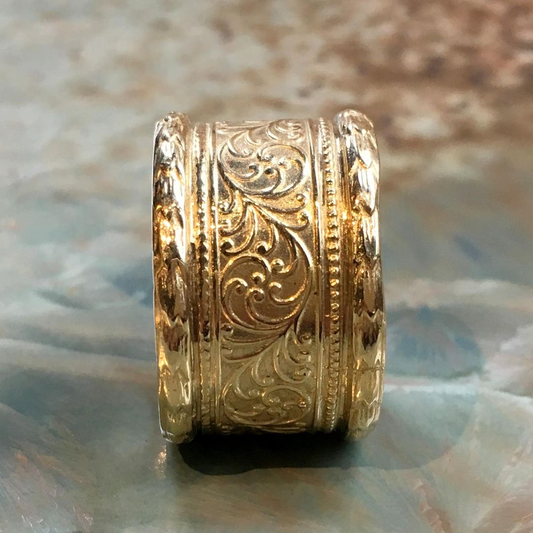 Golden Brass Band • Wide Ring • Design by Impact Galerie • Unisex ...