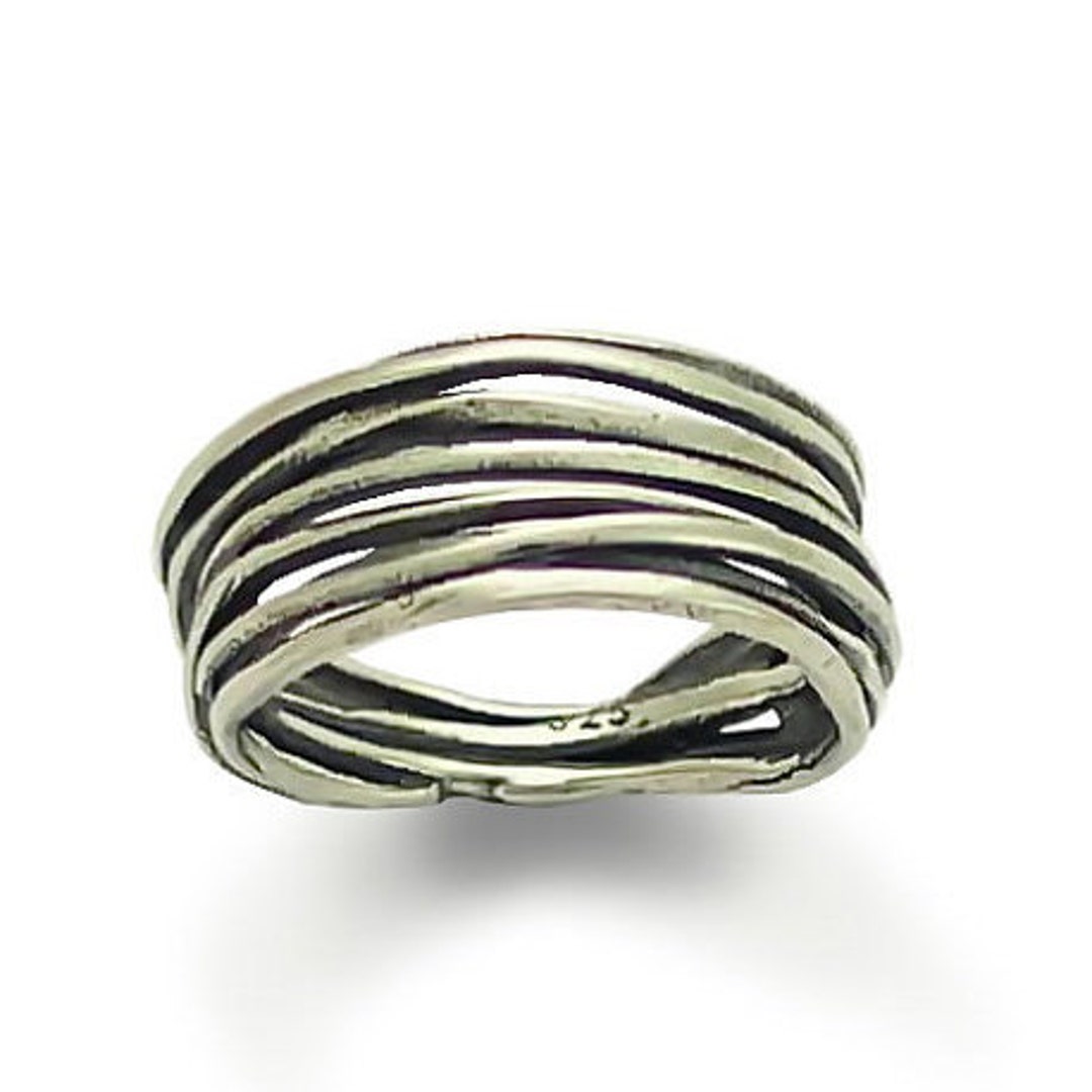 Wire Wrap Silver Ring • Sterling Silver Ring • Men's Women Band ...