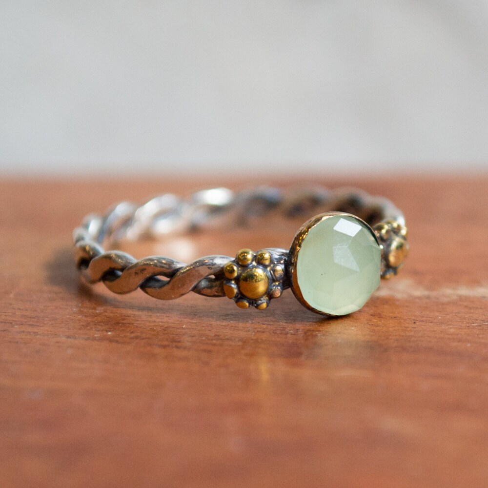 Engagement Silver gold ring jade ring delicate ring braided | Etsy