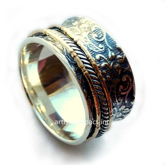 Silver Wedding Band Silver Gold Ring Unisex Band Wedding - Etsy
