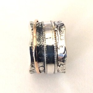 Wedding Ring, Spinning Ring, Fidget Ring, Gold Silver Band, Bohemian ...