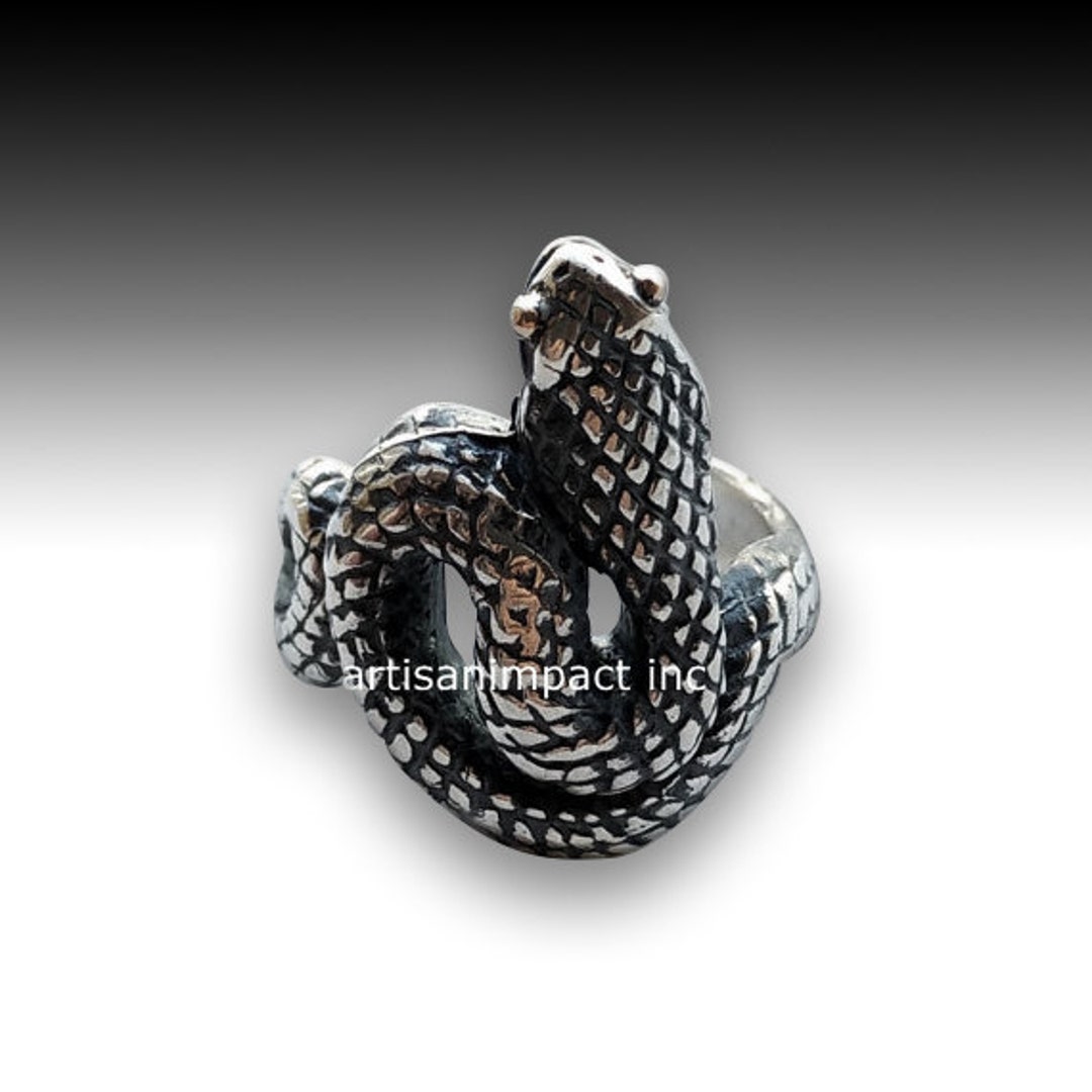 Sterling Silver Ring, Snake Ring, Bohemian Ring, Gypsy Ring, Snake Band ...