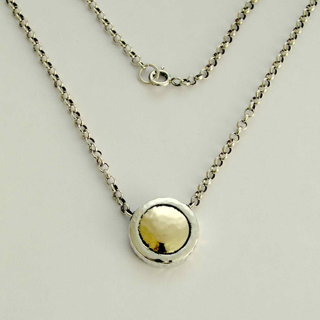 Sterling Silver Necklace, Silver and Gold Necklace, Necklace With ...