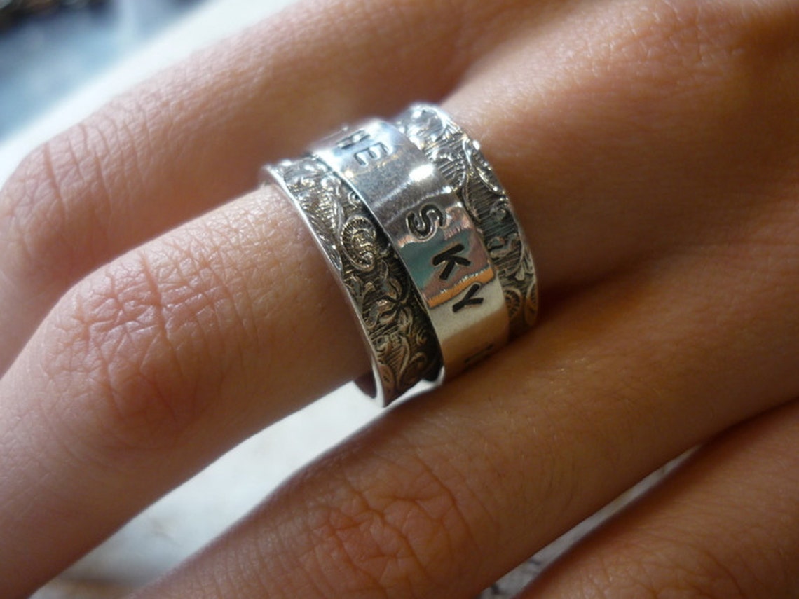 Silver Band Cutomized Ring Spinner Ring Personalized Ring | Etsy