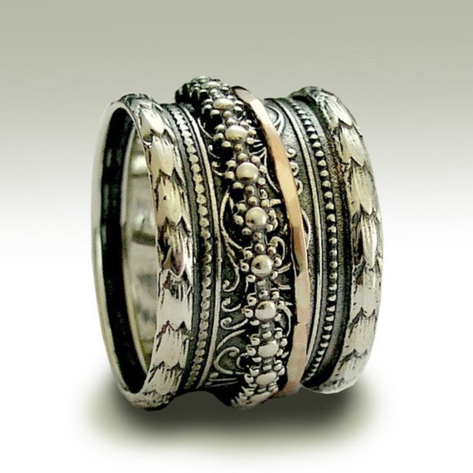 Spinner ring Sterling silver Band meditation band silver | Etsy