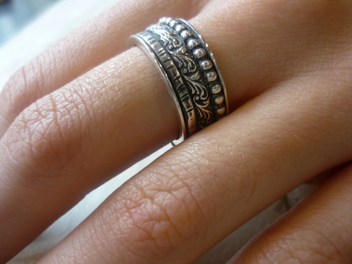 Spinner Ring Fidget Ring Sterling Silver Ring Stacking - Etsy