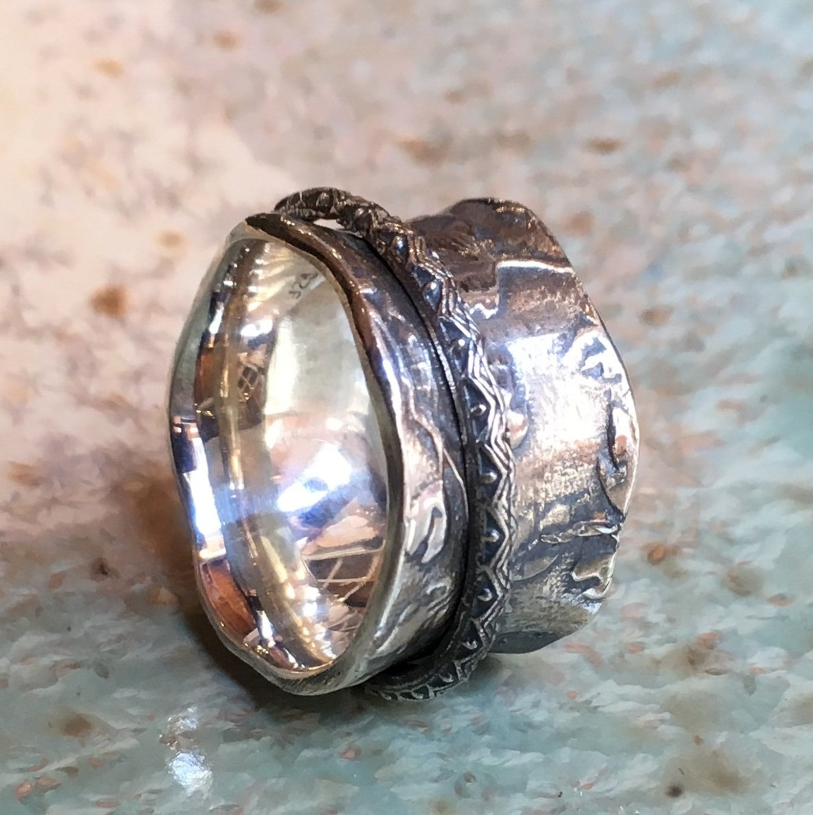 Botanical Ring, Leaves Ring, Wedding Band, Sterling Silver Band ...