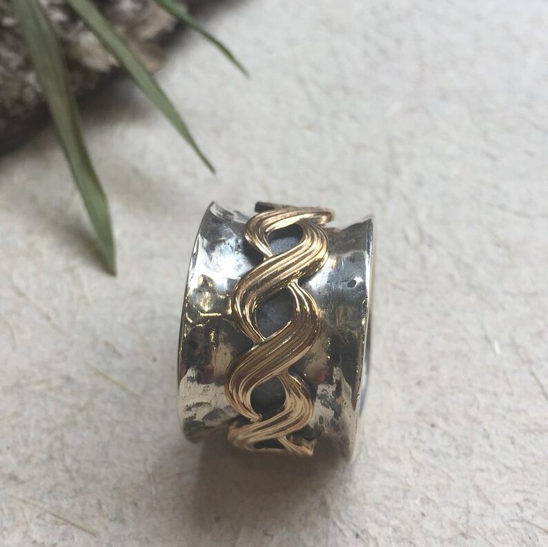 Silver Wedding Ring Celtic Braided Spinner Wedding Band - Etsy