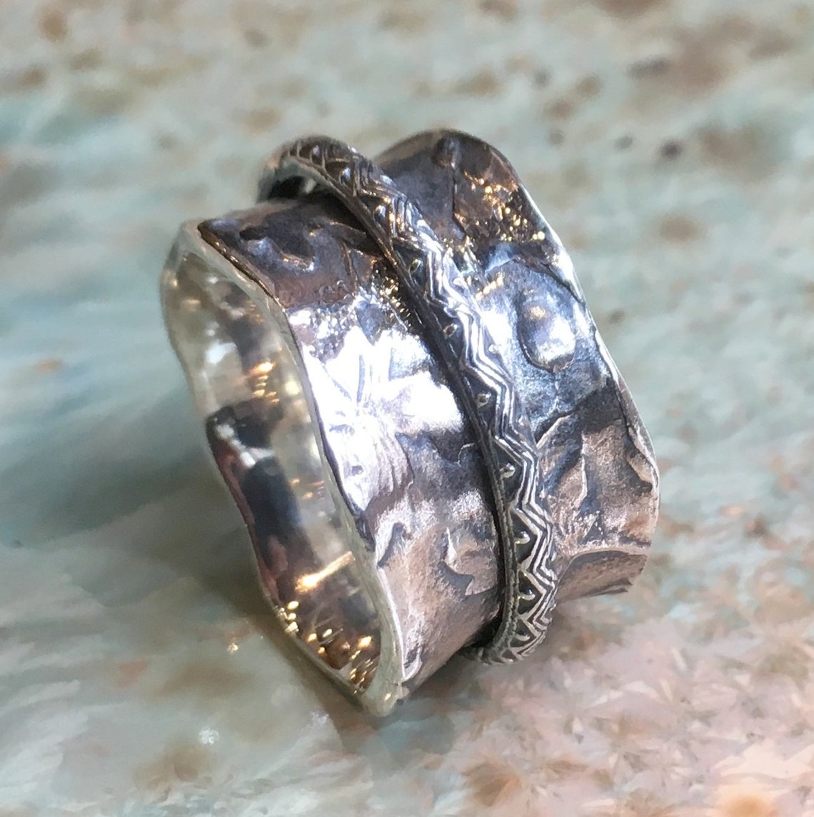 Botanical Ring, Leaves Ring, Wedding Band, Sterling Silver Band ...