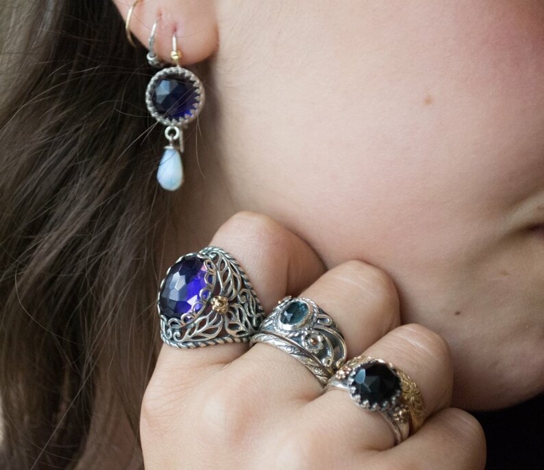 Boho Ring Wide Mens Ring Thumb Ring Silver Spinner Ring | Etsy