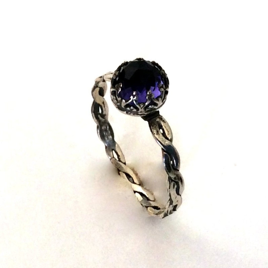 Amethyst Ring, Engagement Ring, Stacking Ring, Sterling Silver Ring ...