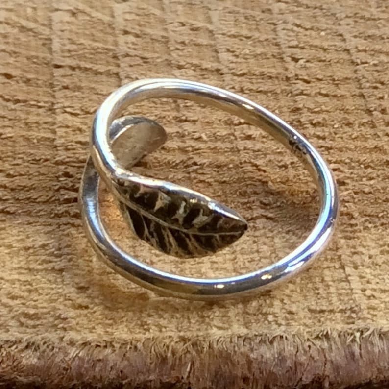 Leaf Silver Ring, Sterling Silver Ring, Leaves Ring, Skinny Ring, Boho ...