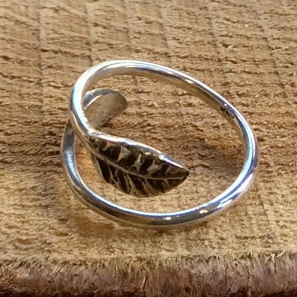 Leaf silver ring sterling silver ring leaves ring skinny | Etsy