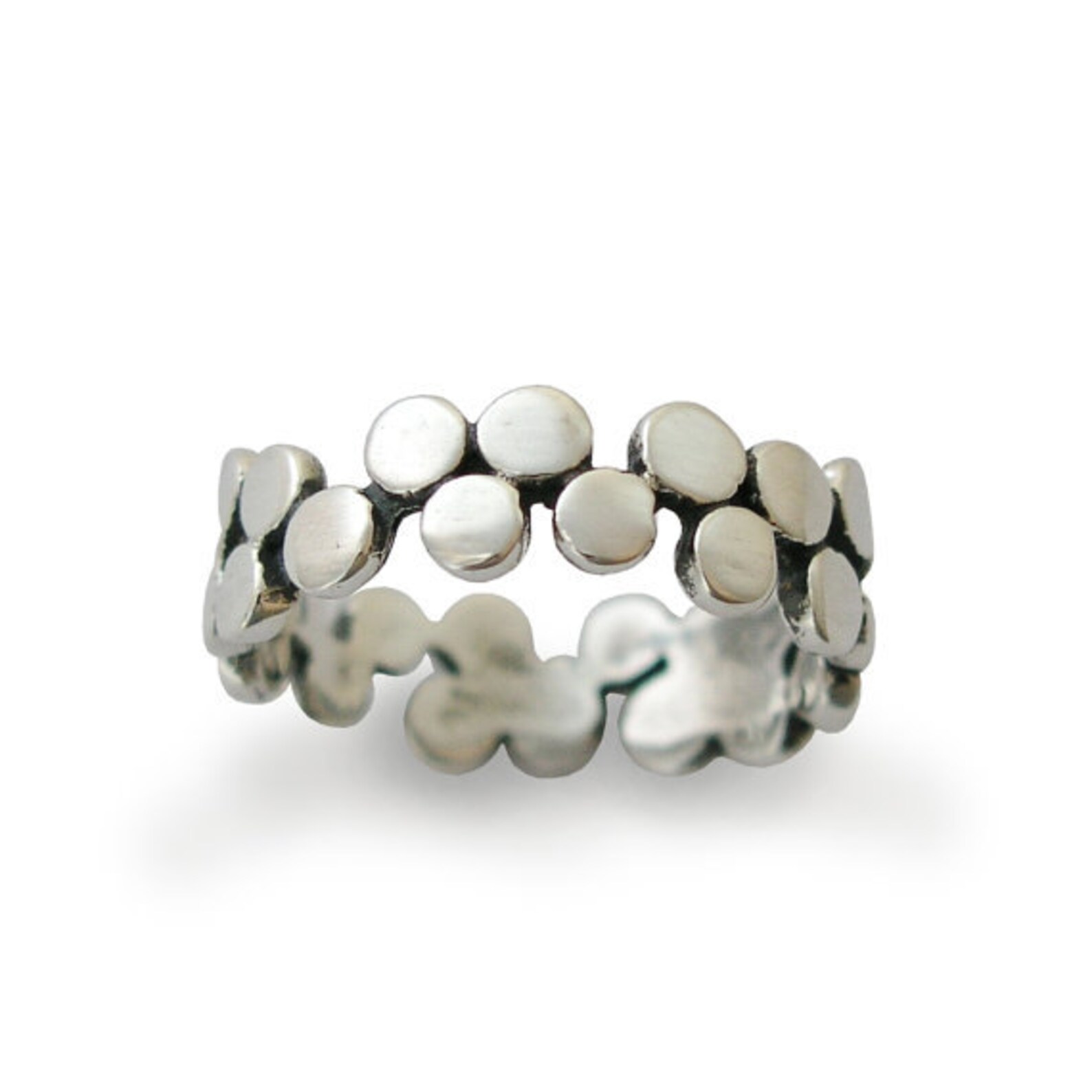 Silver Wedding Band, Dotted Band, Wide Ring, Wide Silver Band, Shiny ...