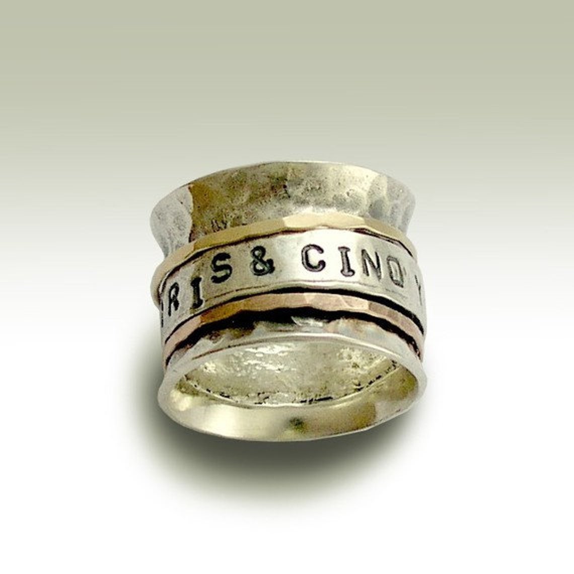 Personalized Stamped Ring Wedding Band Sterling Silver Ring - Etsy