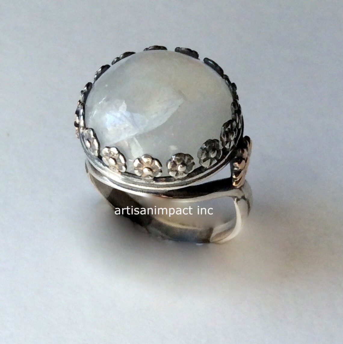 Engagement Moonstone Ring, Moonstone Gemstone Ring, Silver Gold Ring ...