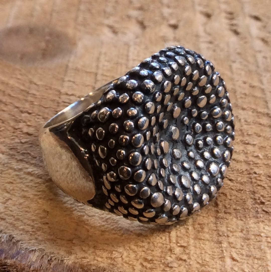 Chunky Silver Ring, Dotted Silver Ring, Cocktail Ring, Big Silver Ring ...