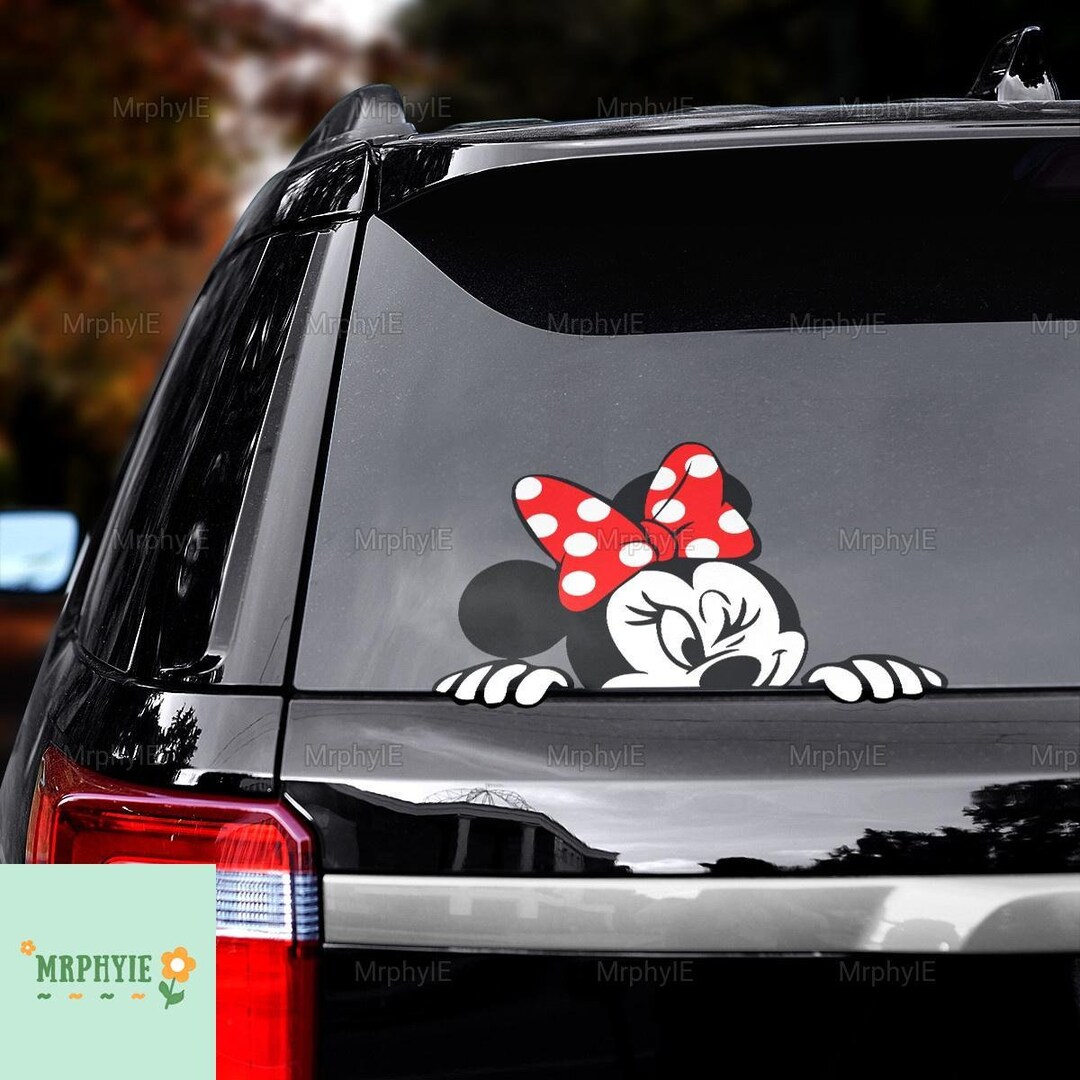 Minnie Mouse Vinyl Car Decal, Character Car Decals, Disney Minnie Decal ...