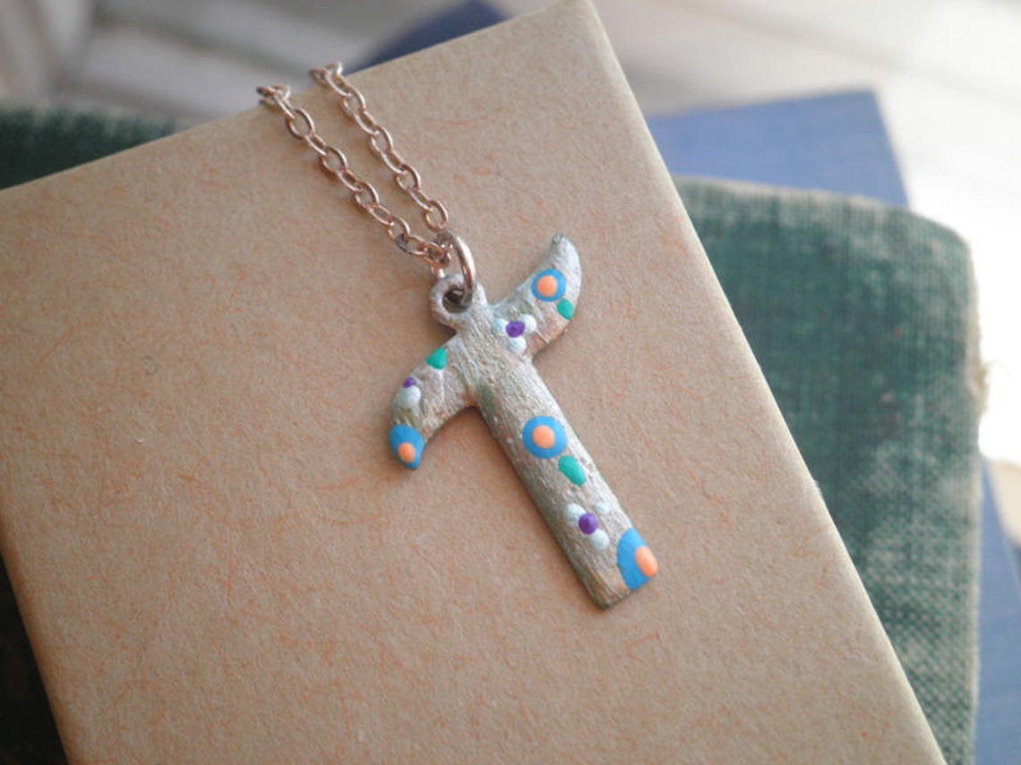 Letter T Tiny Flowers Initial Charm Necklace Hand Painted | Etsy