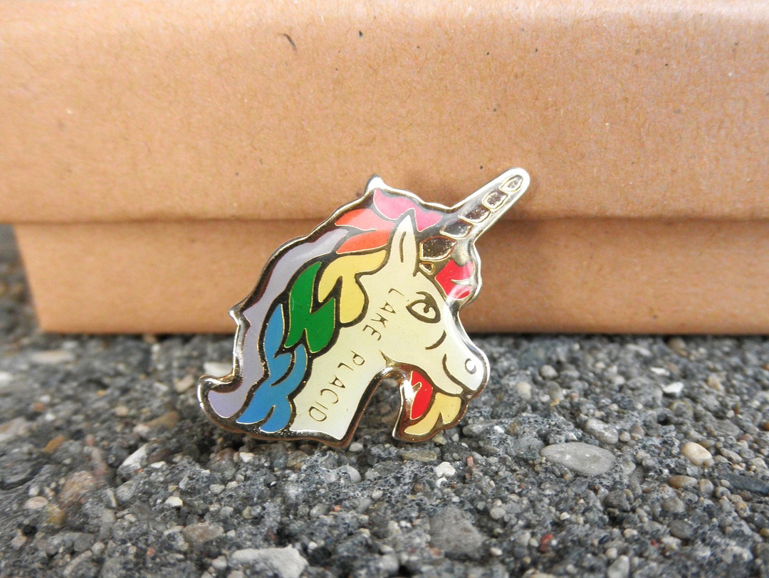 Unicorn Pin - Vintage 1980s Unicorn Head Rainbow Hair Lapel Pin - Retro ...