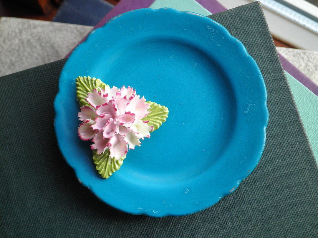 Blue Floral Ring Dish Jewelry / Plate Vintage Porcelain - Etsy