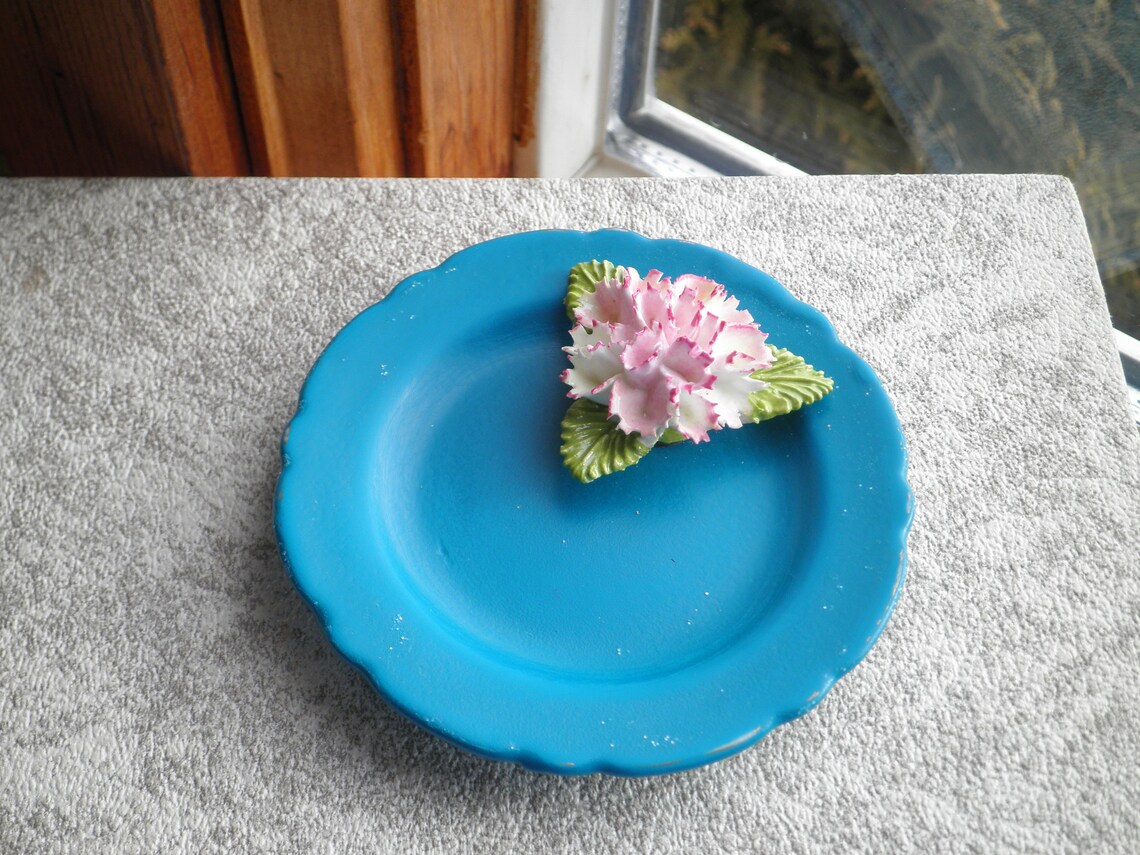 Blue Floral Ring Dish Jewelry / Plate Vintage Porcelain - Etsy